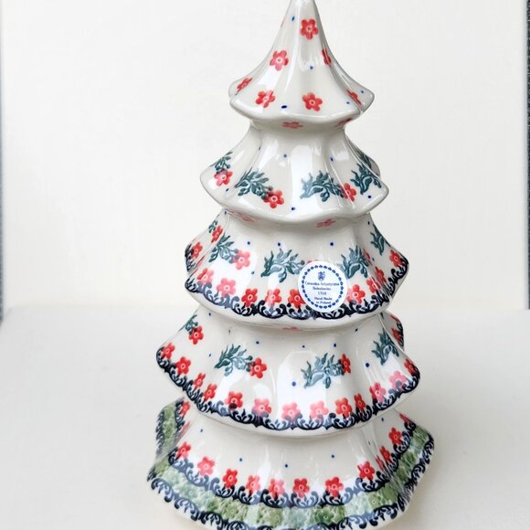 Polish Pottery | Holiday | Polish Pottery Red Floral Christmas Tree ...